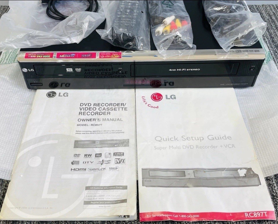 LG RC897T DVD VCR Combo Player VHS to DVD Recorder HDMI 1080p Digital ...