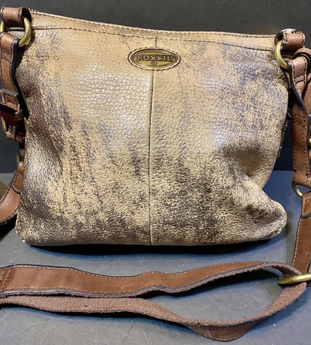 fossil explorer crossbody Pewter Metallic Gold Handbag | eBay