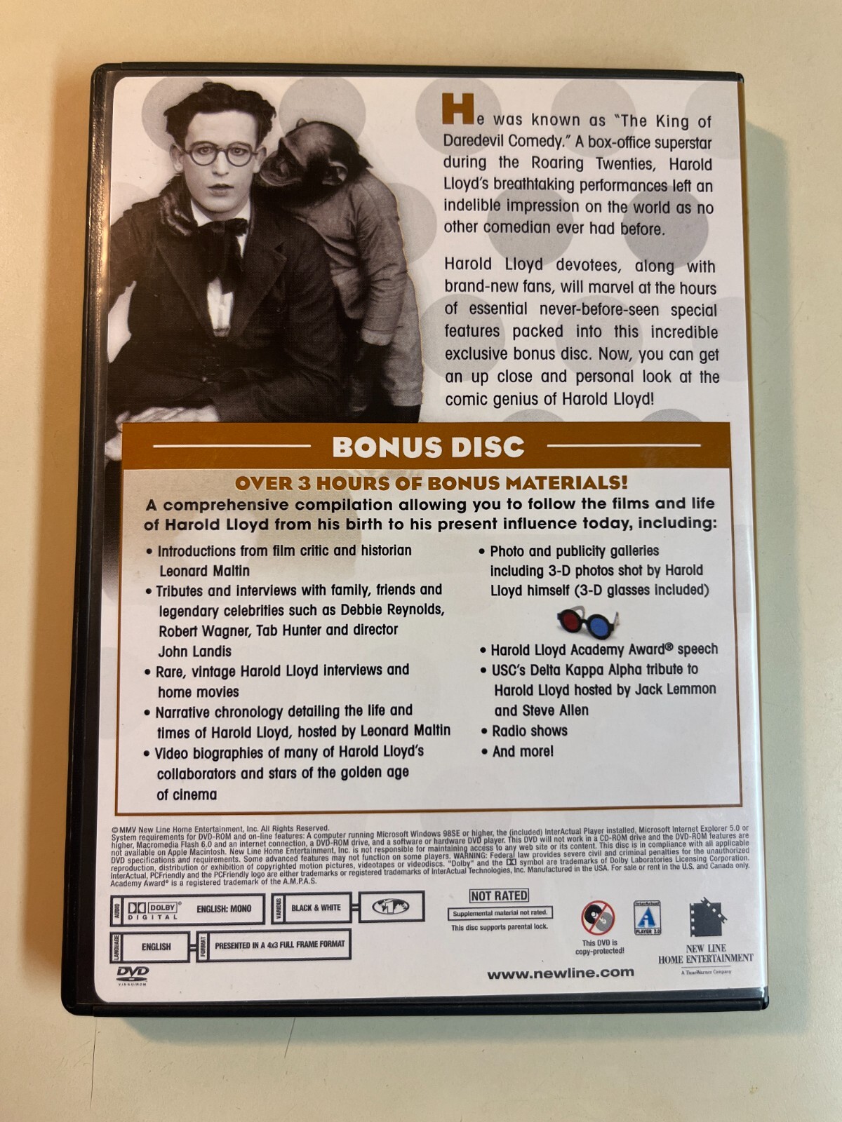 Harold Lloyd Comedy Collection Bonus Disc DVD 3 Hours of Content - No ...