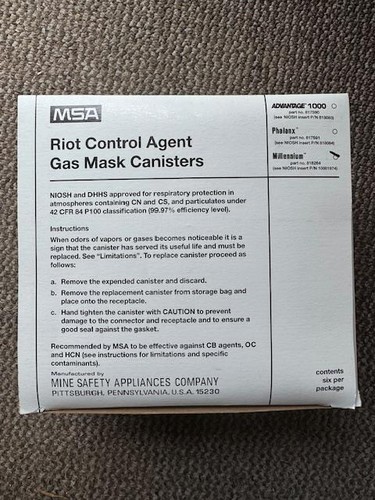 6 Each Case: MSA Millennium Gas Mask Filter Canister 40mm NATO P100/CS ...