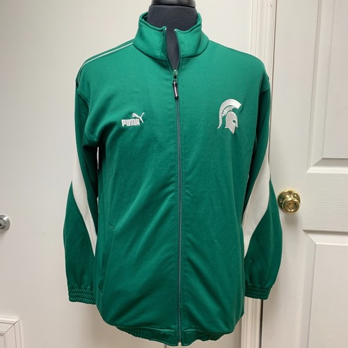 VTG PUMA Mens MEDIUM Michigan State Spartans Full Zip Track Jacket ...