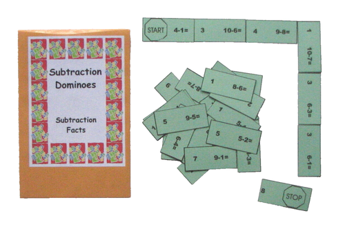 Teacher Made Math Learning Center Educational Resource Game Subtraction ...
