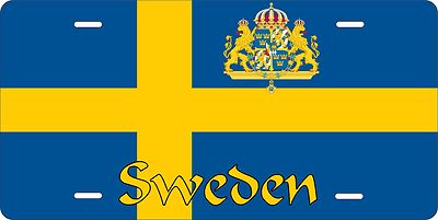Sweden Flag License Plate Personalized Car Auto Bike Moped Motorcycle ...