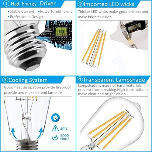 12v Edison Bulb 6w E26 12v Led Bulb 3000k 60w Equivalent Ac/dc 12v 24v ...
