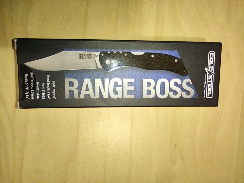 Cold Steel Range Boss Lockback Folding Knife 4" 4034 Steel Blade Zytel ...