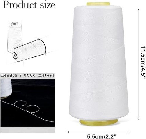 Cotton Polyester Sewing Thread Spool For Sewing Stitching 5000 Meter 2 ...
