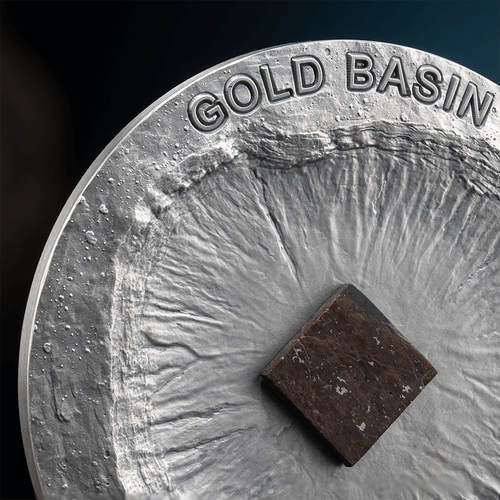 2023 Cameroon Meteorite Geography Gold Basin 50g Silver Antiqued Coin ...