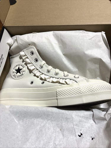 Converse CTAS Lift Hi Vintage White Leather Ruffle Lace High Top ...