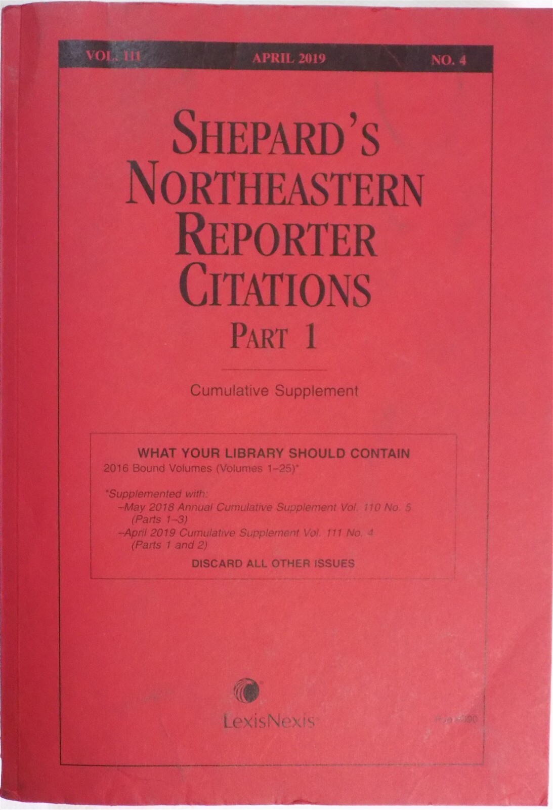 Shepard's Northeastern Reporter Citations Part 1 Cumulative Supplement ...