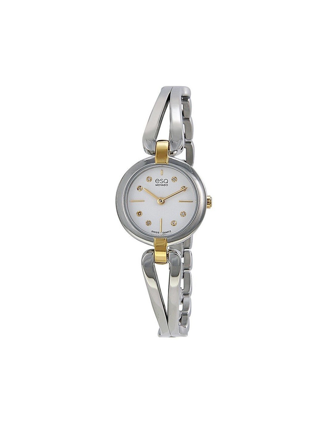 ESQ Movado Women's Swiss Silver Tone Stainless Steel White Dial Watch ...