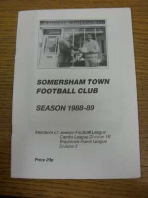 1988/1989 Somersham Town v Coalite Yaxley [Hunts Premier Cup] . Thank ...