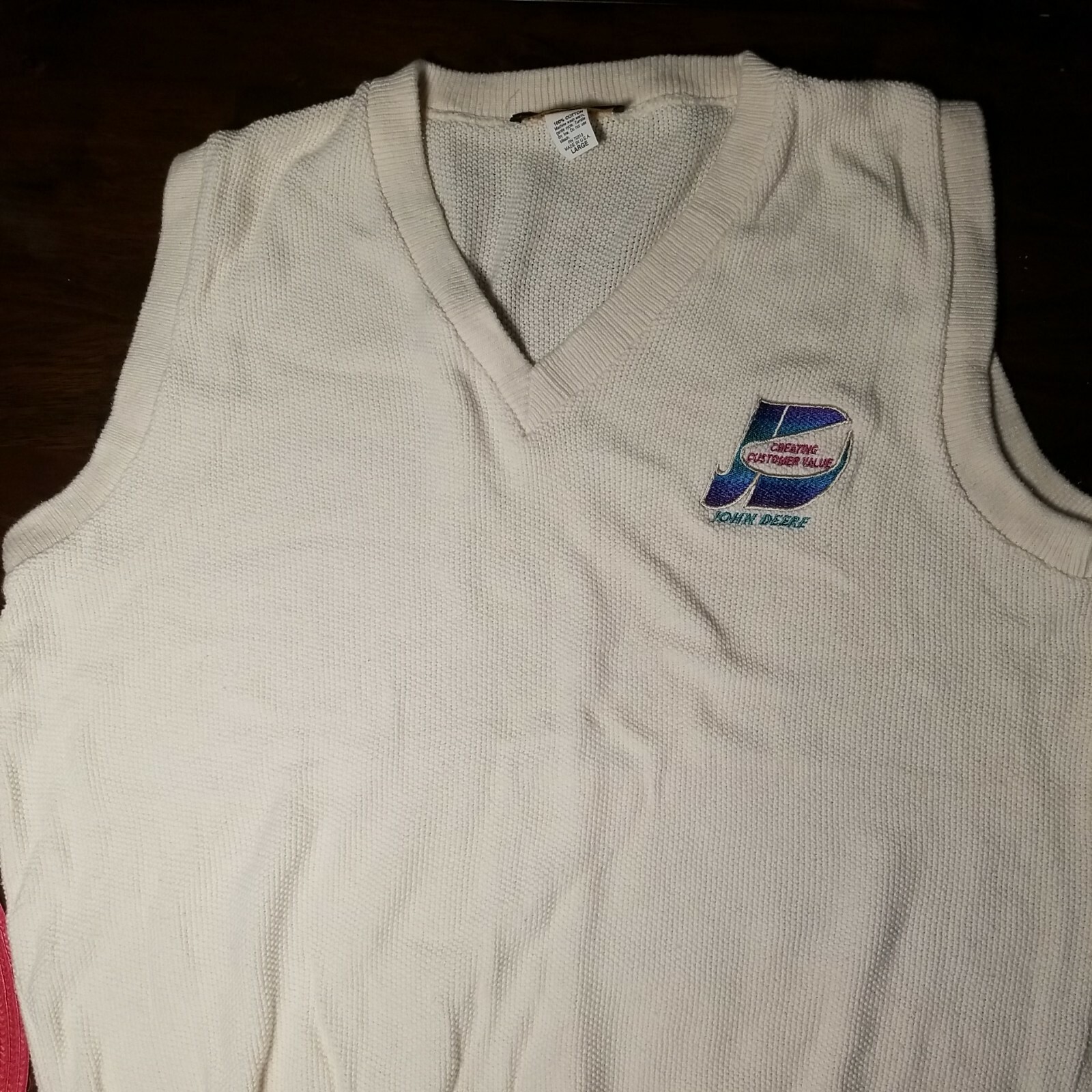 90s John Deere ~ Andrew Rohan Sweater Vest Mens Large Off White V-Neck ...