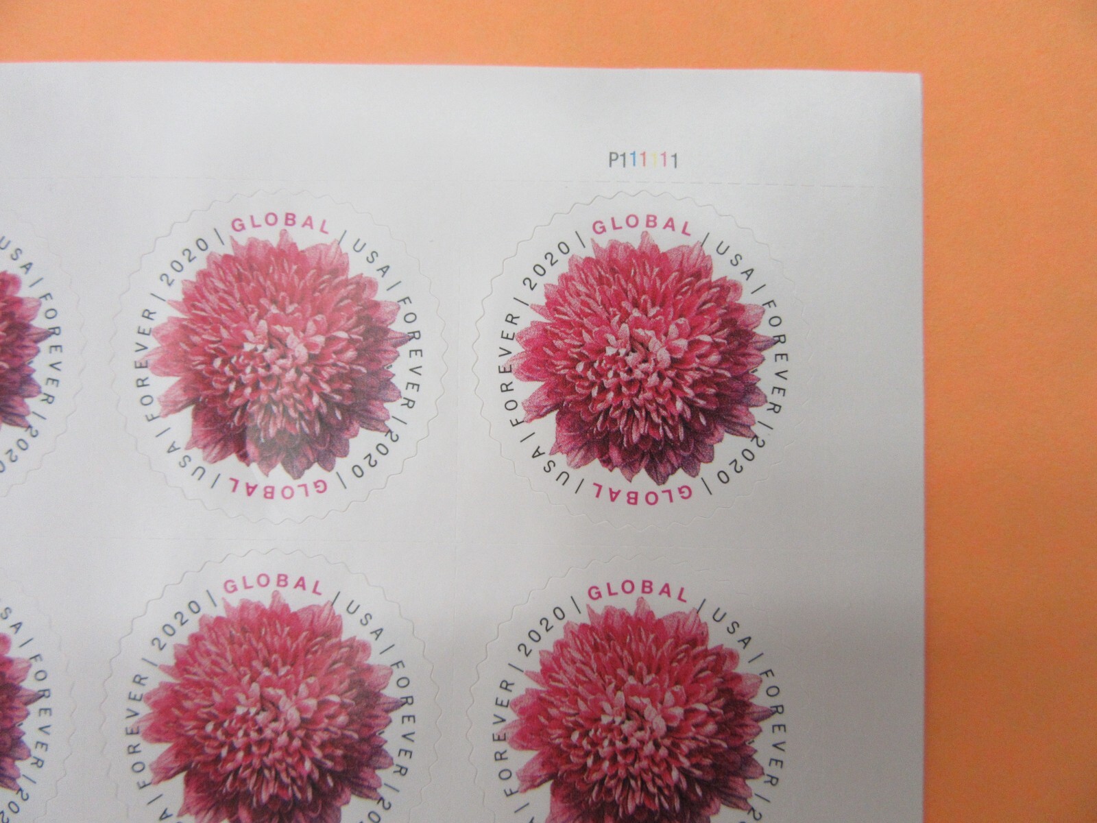 10 USPS 2020 Global Forever Stamps Chrysanthemum - Peel & Stick (1 ...