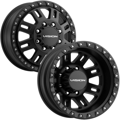 4-New 17" Vision 408 Manx2 Dually Wheels 17x6.5 8x170 Satin Black Rims ...