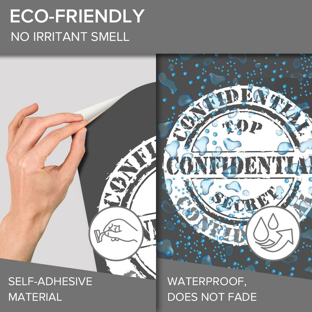 1 x Vinyl Sticker A2 - BW - Confidential Top Secret Girls Stamp #35036 ...