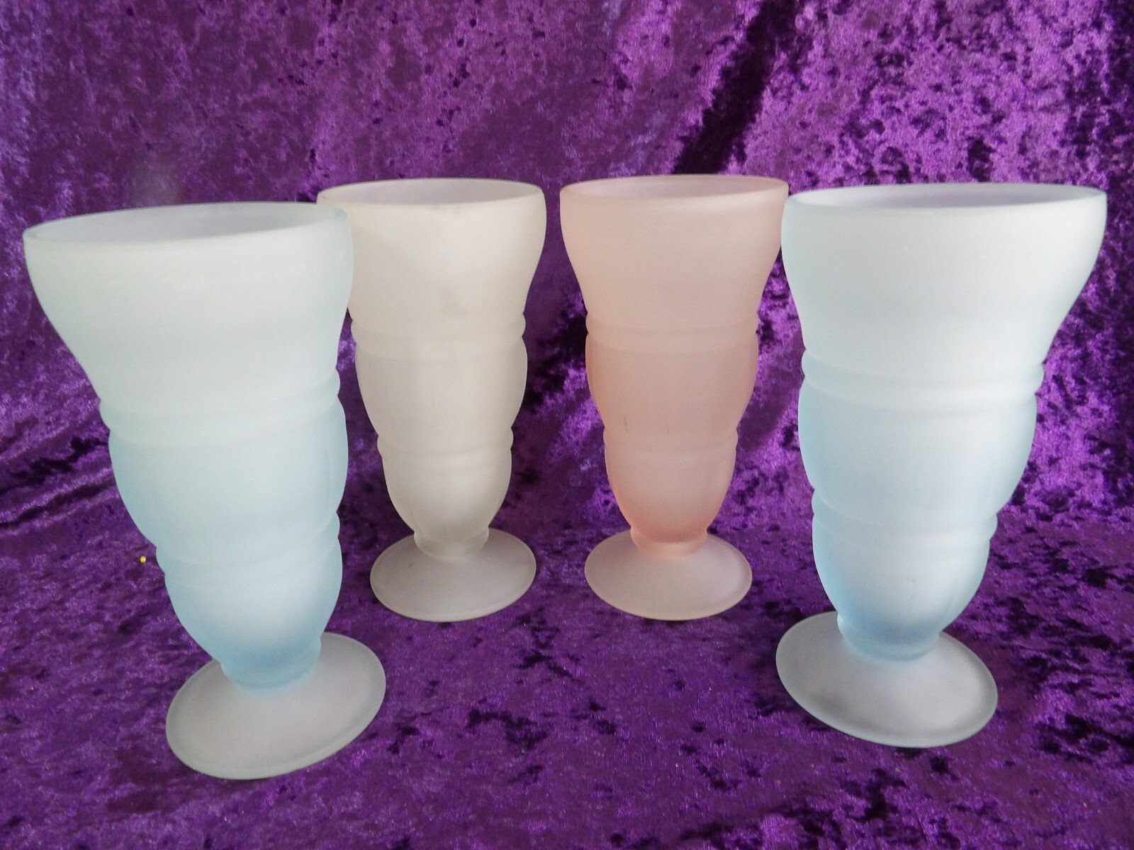 Indiana Glass Frosted Parfait/Soda Glasses - SET OF 4 | eBay