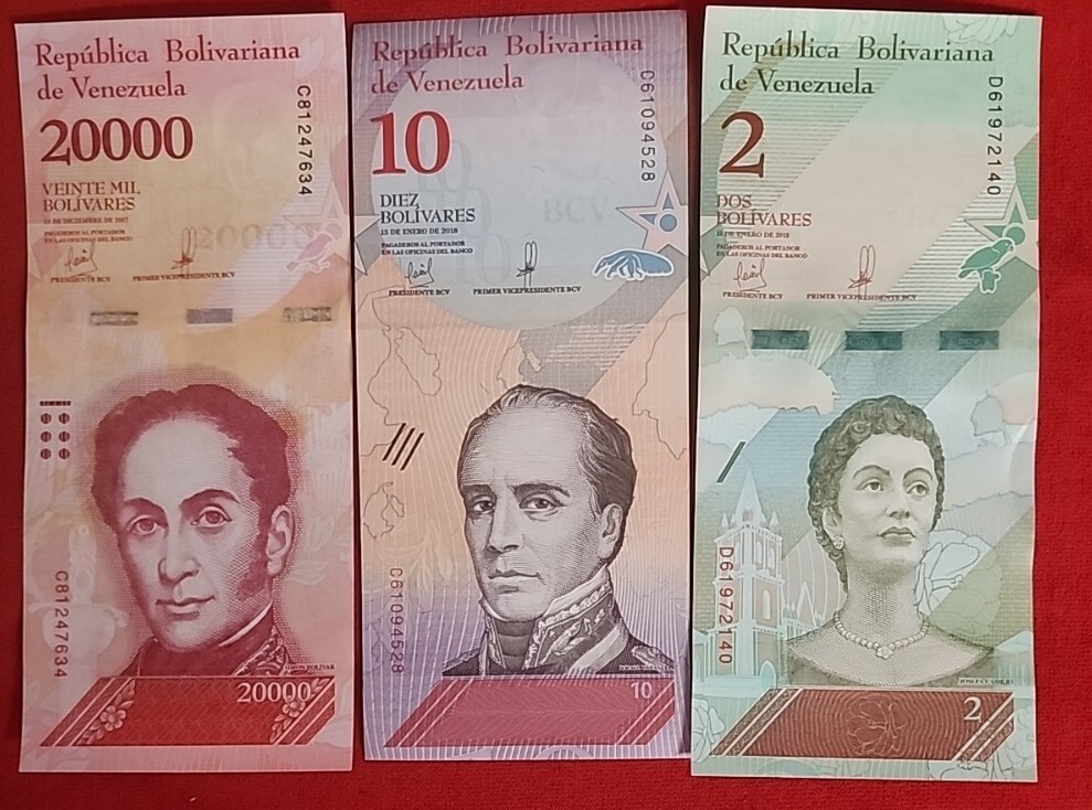 3 PCS UNC Banknotes Lot. Venezuela Paper Money Currency Set. Venezuelan ...