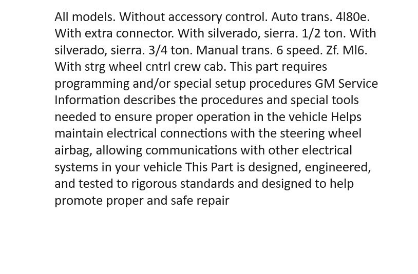 26101828 Clock Spring Fit Chevy Silverado 1500 2500 3500 Sierra 3500 ...