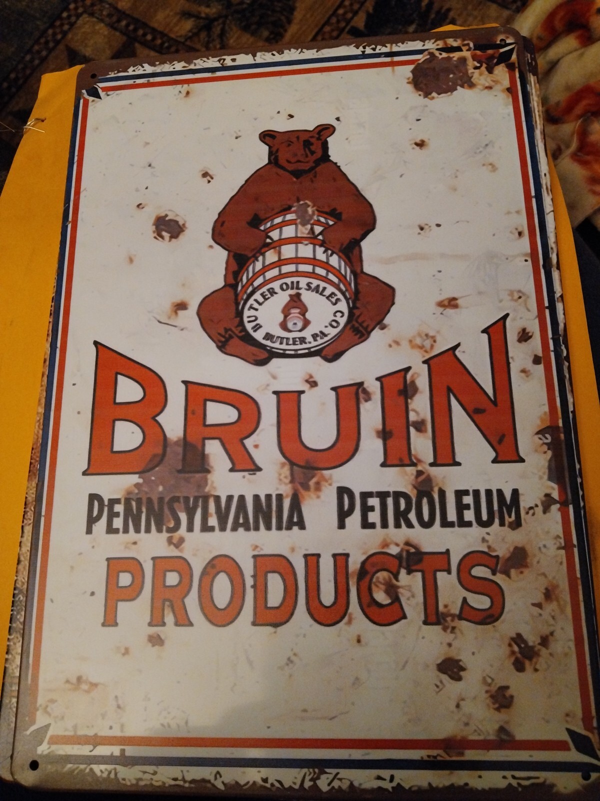 Rare Vintage Metal Sign / New 12" X 8" / Bruin Pennsylvania Petroleum ...