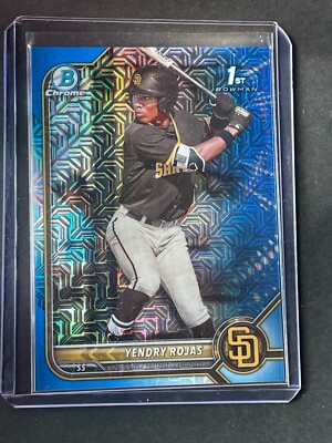 2022 Bowman Chrome Yendry Rojas 1st Rookie RC Blue Mojo Refractor /150 ...