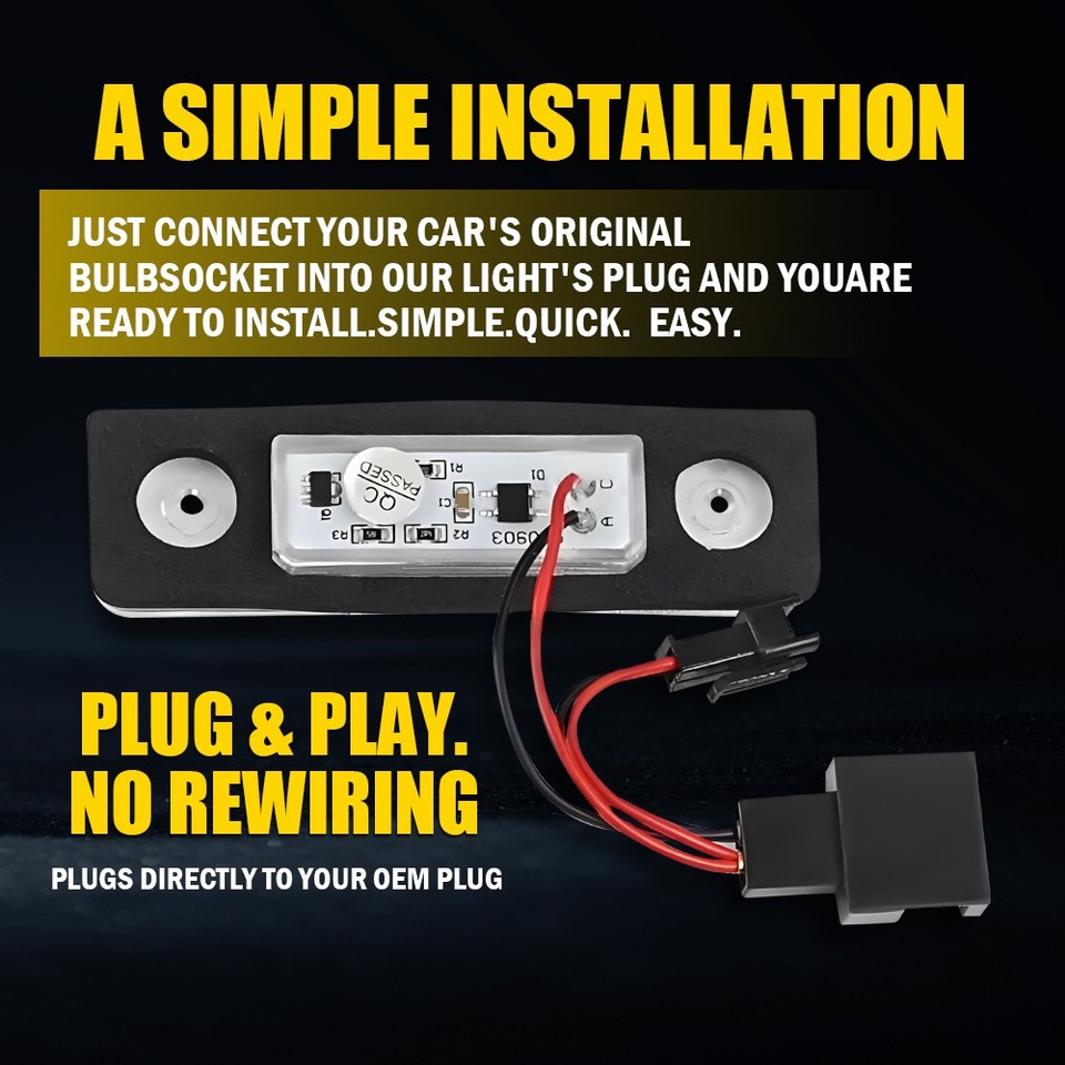 2x White LED License Number Plate Light Lamp For Skoda Octavia 1Z ...