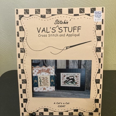 A Cat's a Cat Val's Stichin' Stuff Cross Stitch and Applique Pattern ...