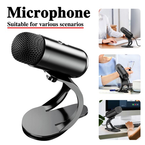 Desk Microphone USB Condenser Mic PC Streaming Gaming Recording Noise ...