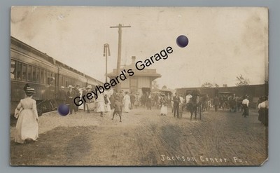 RPPC Railroad Station Depot JACKSON CENTER PA Mercer County Real Photo ...