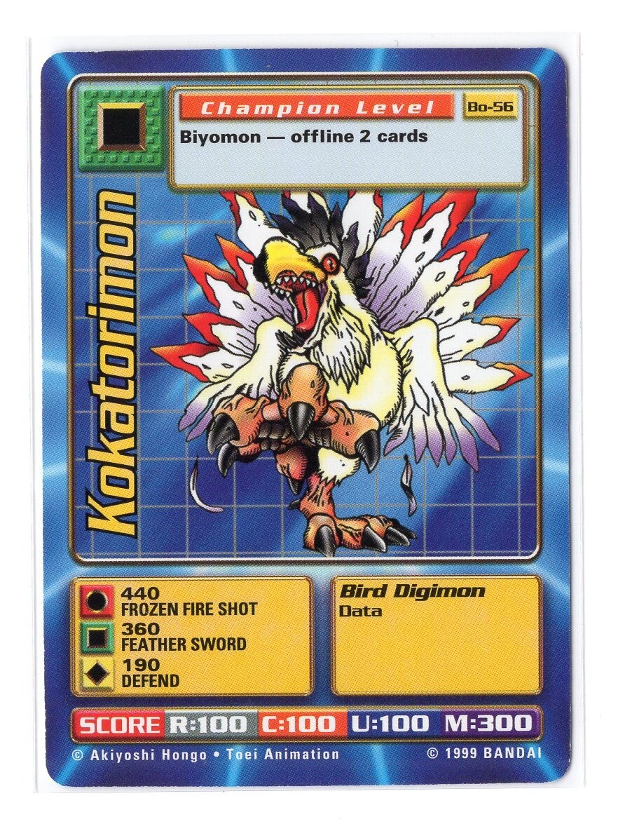 Digimon Card - 1999 (NM) Kokatorimon BO-56 - Bandai Champion Vtg | eBay