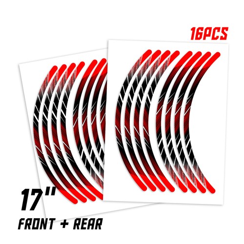Red 17 inch Rim Wheel Sticker LINE02 For Honda CBR650F 14 15 16 17 18 ...