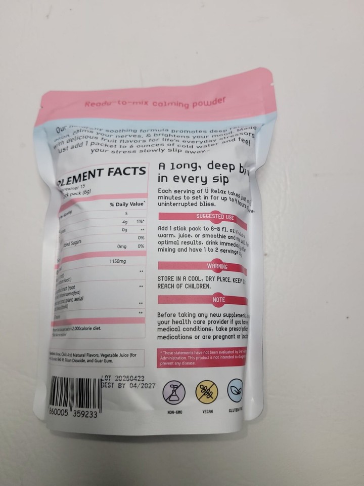 U Relax Calming Co - Mixed Berry Flavored 15 Sticks Pack - Brand New | eBay