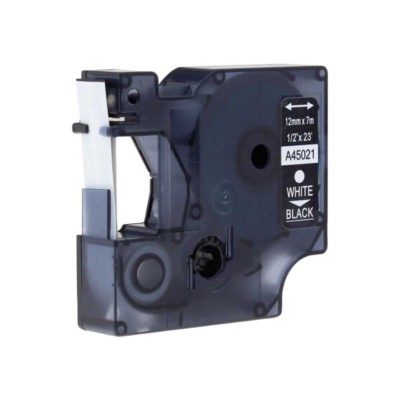 White on Black Label Tape For DYMO LabelManager 150 160 300 350 350D ...