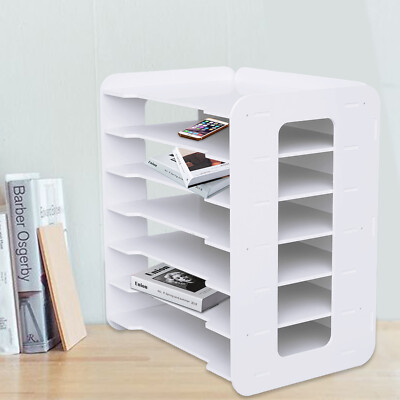 7 Tier Desktop Organizer Paper File Holder Document Storage Rack Office ...