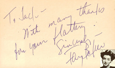 Fay Baker Signed Auto 3x5 Index Card Notorious | eBay