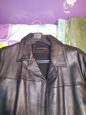 black genuine leather jacket kenneth cole xxl. selling AS IS | eBay