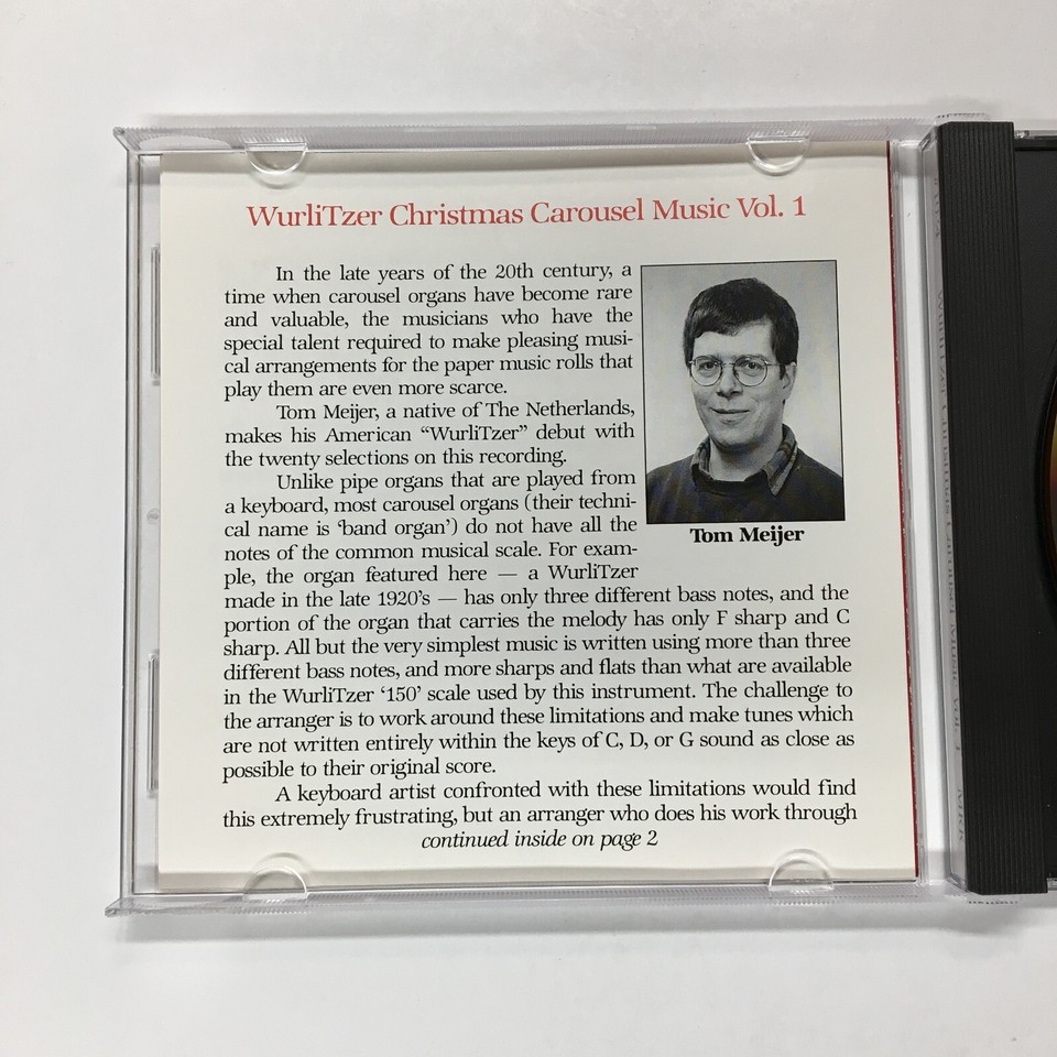Wurlitzer Christmas Carousel Music: Vol. 1 by Tom Meijer (CD, Marion ...