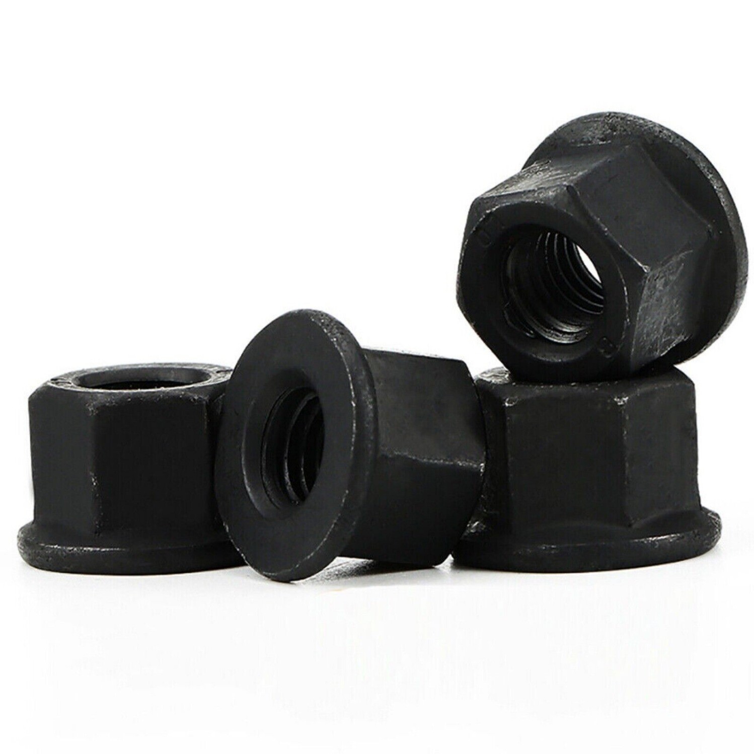 Hex Flange Lock Nuts Self Locking Black M10 M12 M14 M16 M18 M20 M22 M24 ...