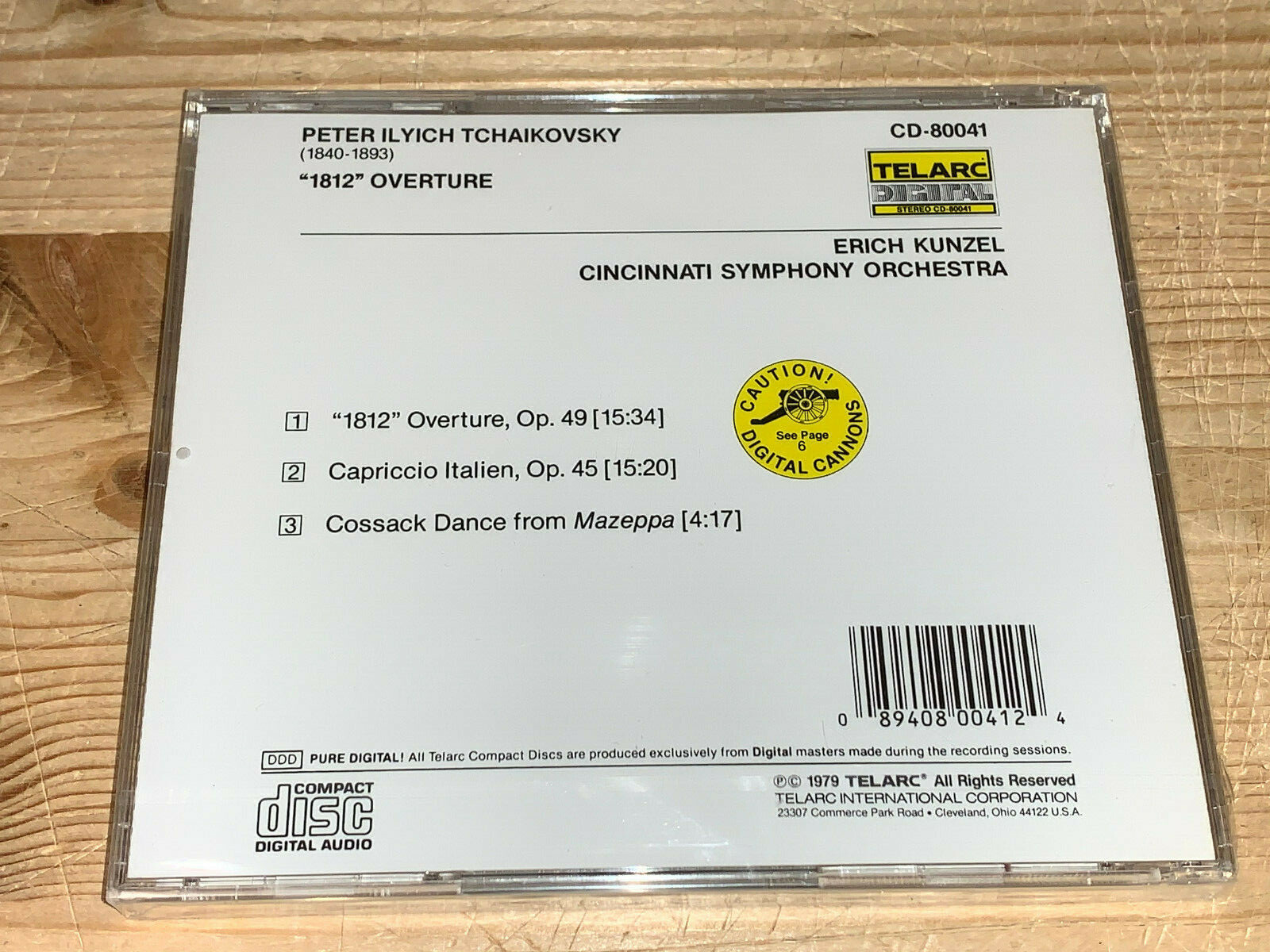 Tchaikovsky 1812 Overture ERICH KUNZEL TELARC DIGITAL CD-80041 NEW ...