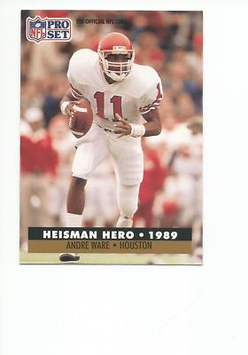ANDRE WARE 1991 Pro Set Heisman Hero card Houston Cougars Football NR ...