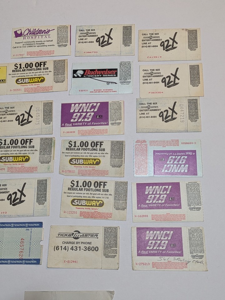 Vintage Heavy Metal Concert Ticket Stub Lot Mettallica Sabbath Motley ...