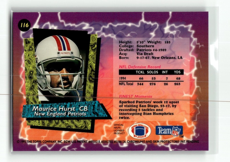 1995 Topps Finest - Maurice Hurst #116 Football NFL | eBay
