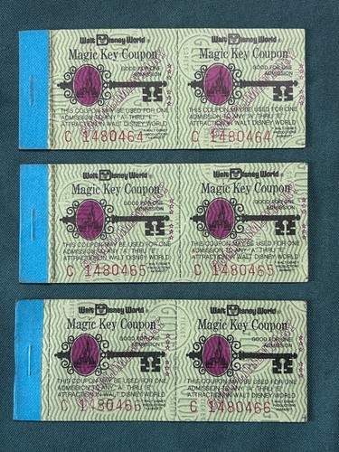 3 - 1979 Ticket books: Walt Disney World Courtesy Guest MAGIC KEY ...