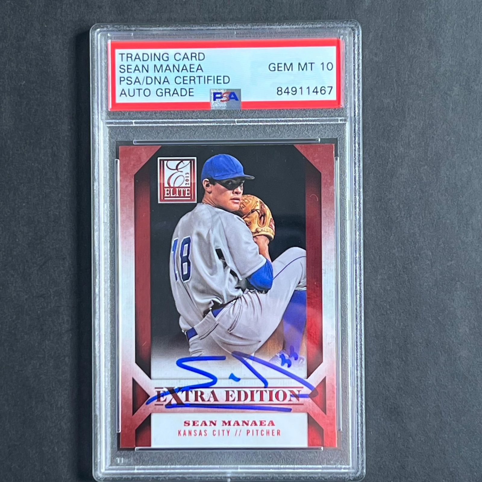 2013 Panini Elite Extra Edition #10 Sean Manaea Signed Card Auto Grade ...