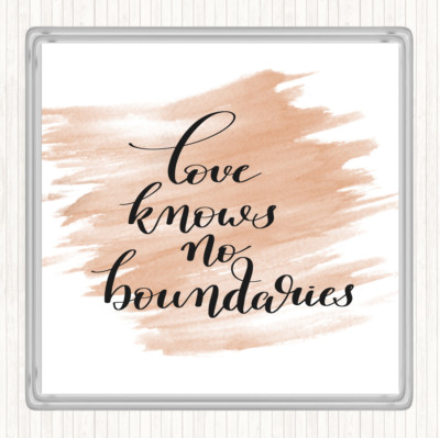 Watercolour Love Knows No Boundaries Quote Drinks Mat Coaster | eBay UK
