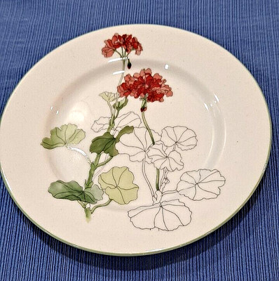 Vintage Bread/Butter Plate Block Spal Watercolors GERANIUM Mary Lou ...