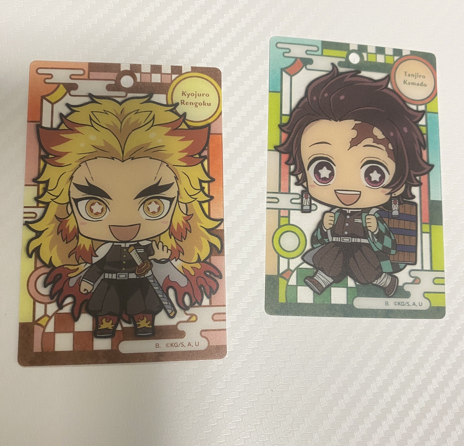Demon Slayer Cards With Stands Rengoku And Tanjiro | eBay