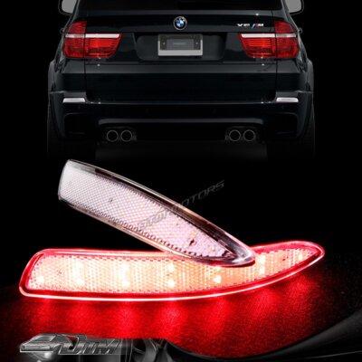 CLEAR LENS 48-SMD LED REAR BUMPER REFLECTOR BRAKE LIGHTS FIT 07-13 BMW ...