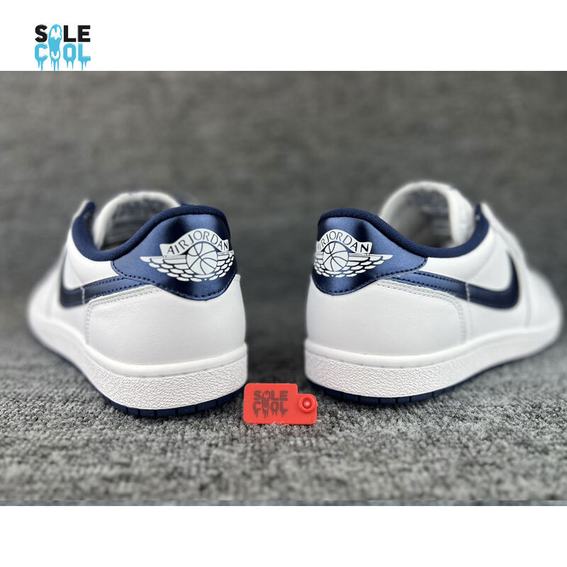 Nike Air Jordan 1 AJ1 Retro Low White Metallic Blue Men's Nike Air Jordan 1 AJ1 Retro Low White Metallic Blue Men's