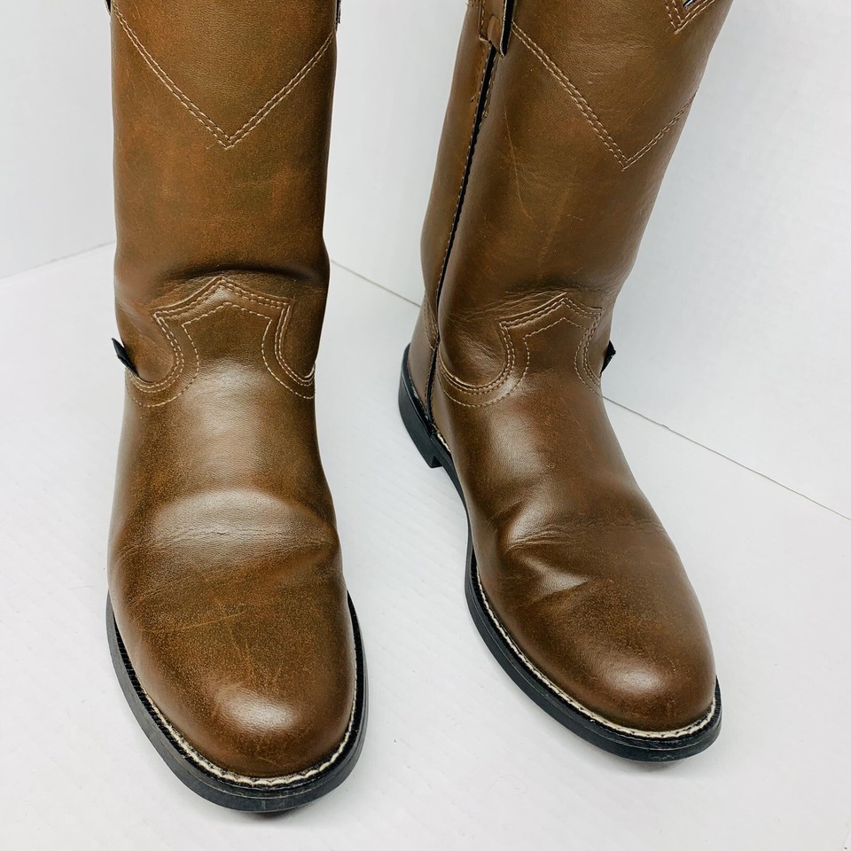 Justin Basics JB3001 Womens Clay Brown Leather Temple Roper Cowboy ...