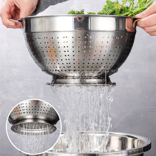 Stainless Steel Colander Large Metal Strainer Kitchen Food Mesh ...